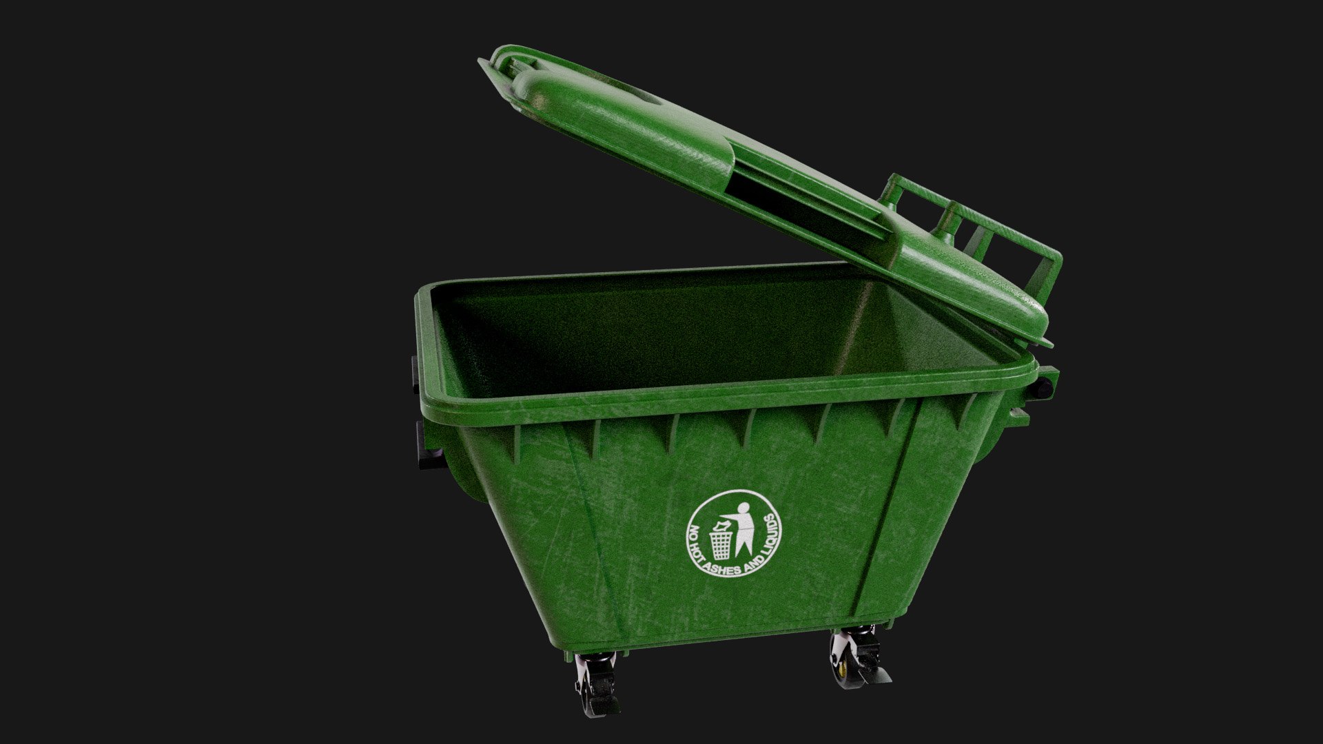 3D Dustbin Rigged PBR Unity UE V-Ray Arnold Textures Included ...