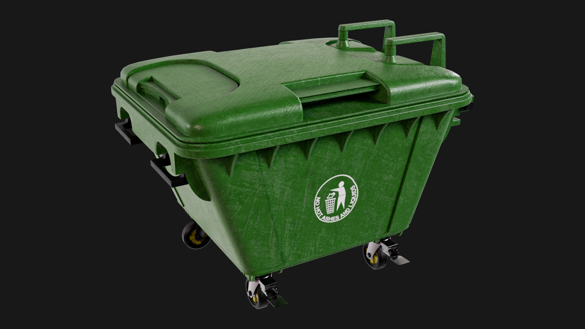 3D Dustbin Rigged PBR Unity UE V-Ray Arnold Textures Included ...