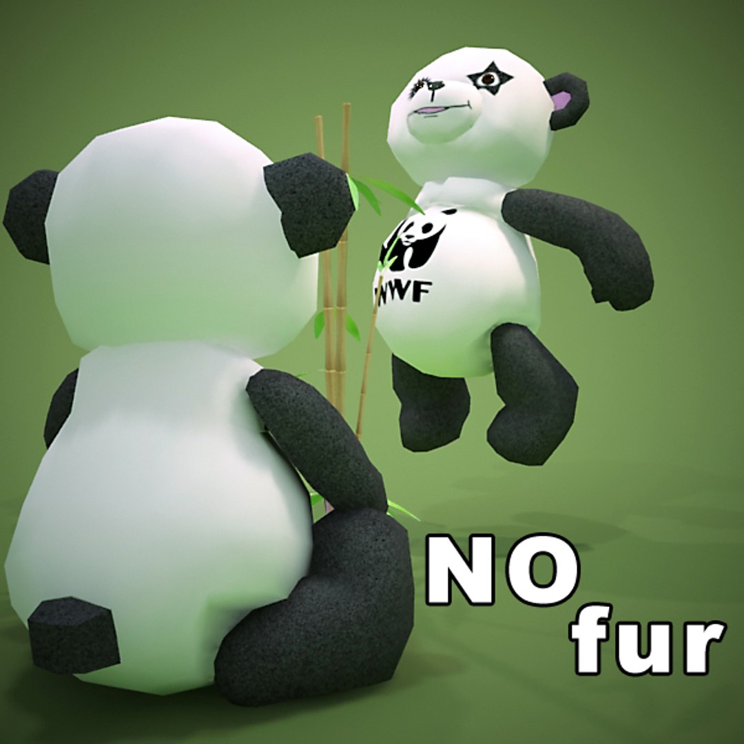 teddy panda bear 3d model