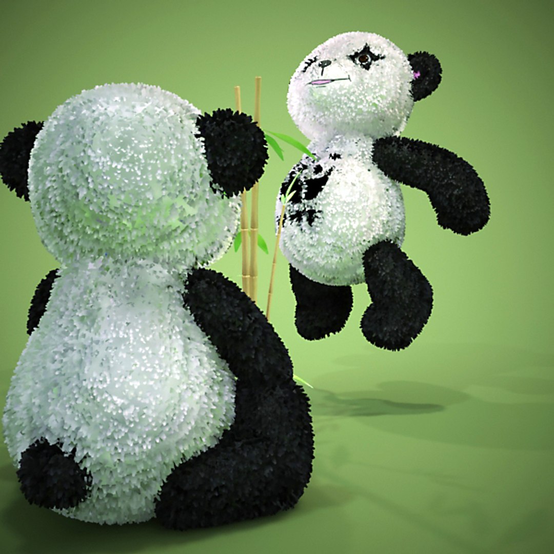 teddy panda bear 3d model