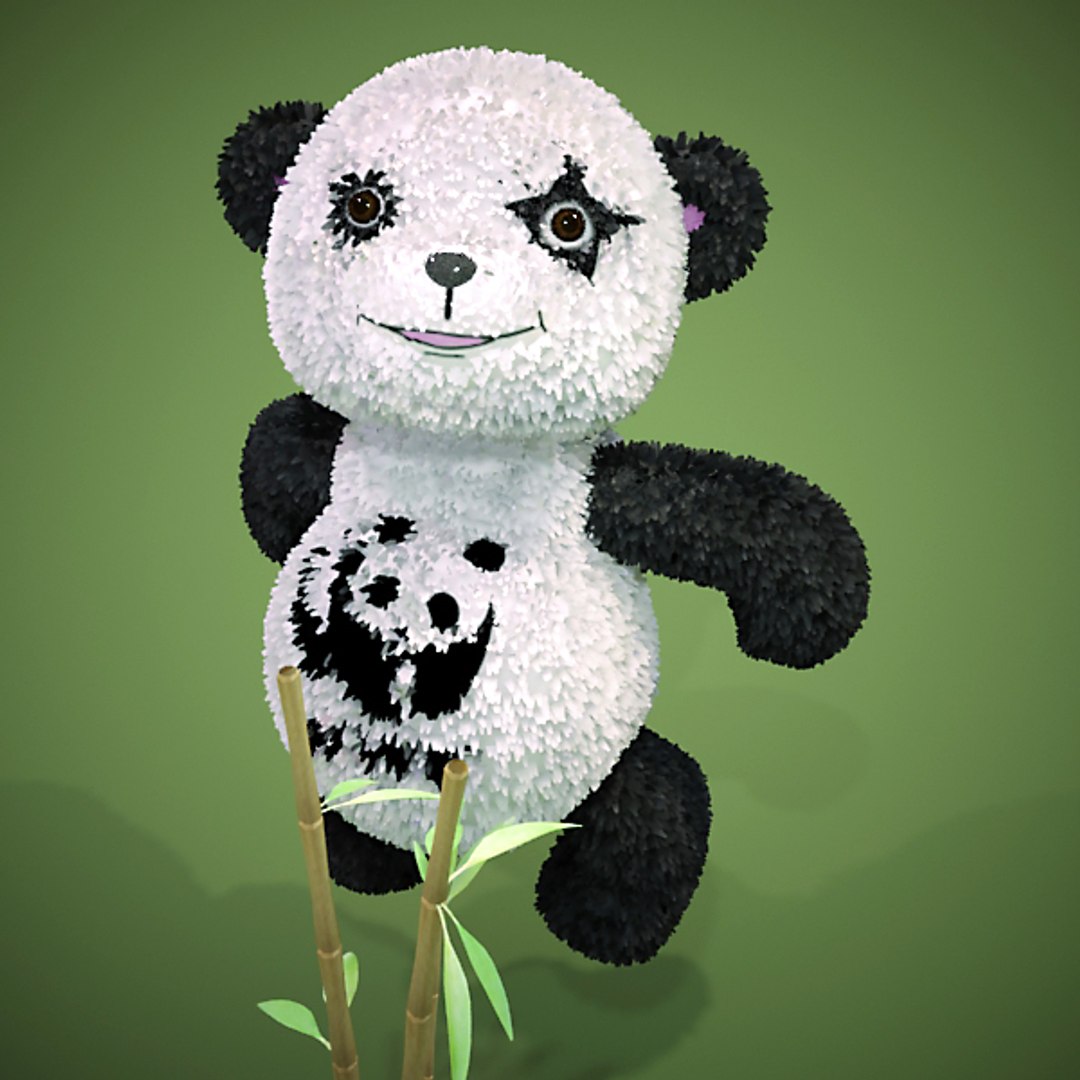 teddy panda bear 3d model