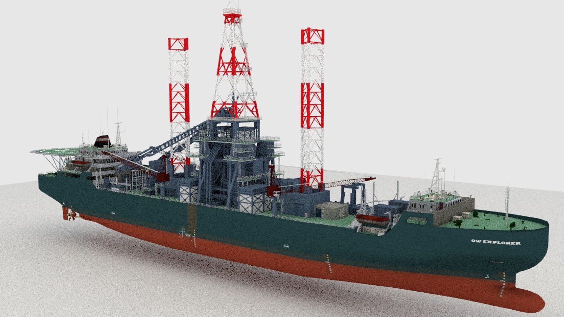 Drillship Drill Ship 3d Model
