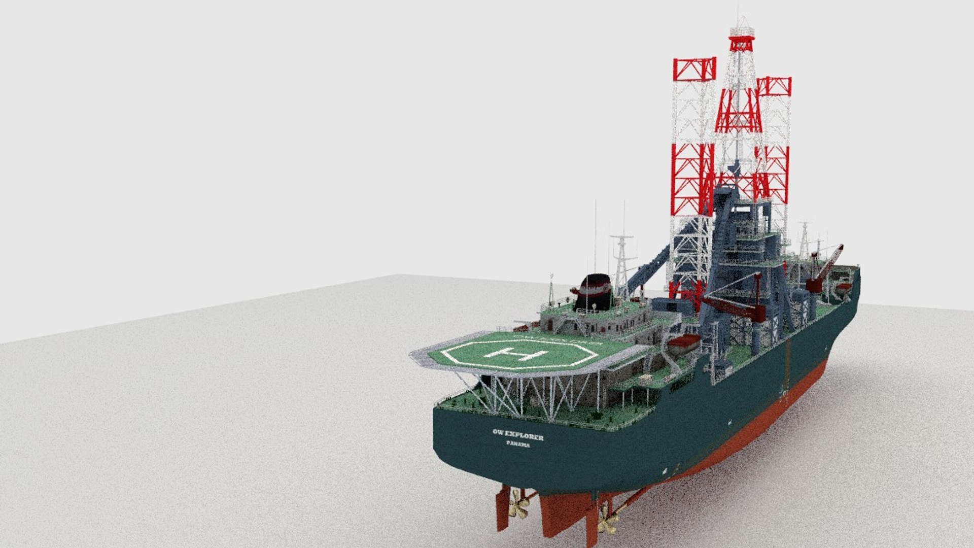 Drillship Drill Ship 3d Model