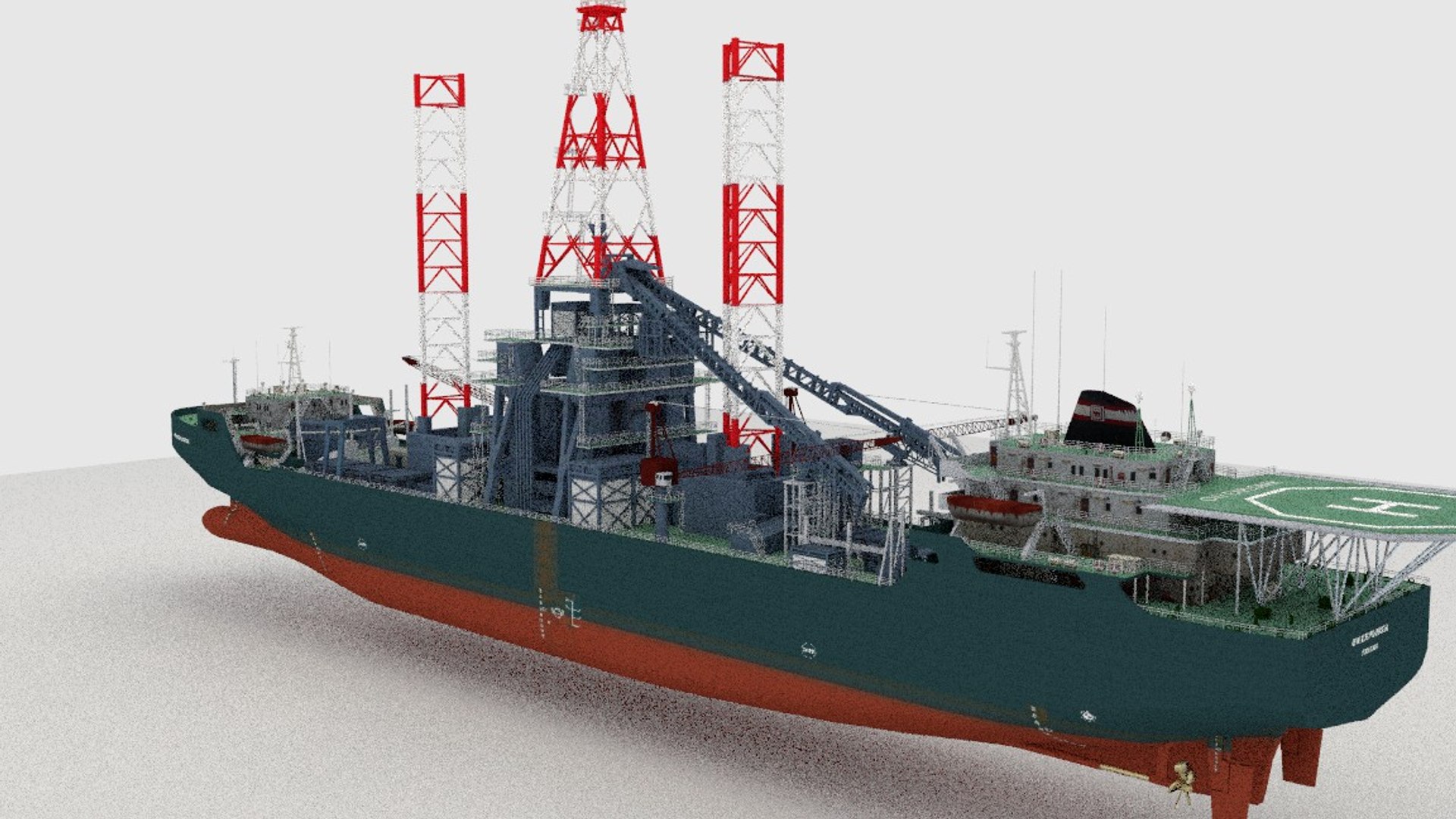 Drillship Drill Ship 3d Model