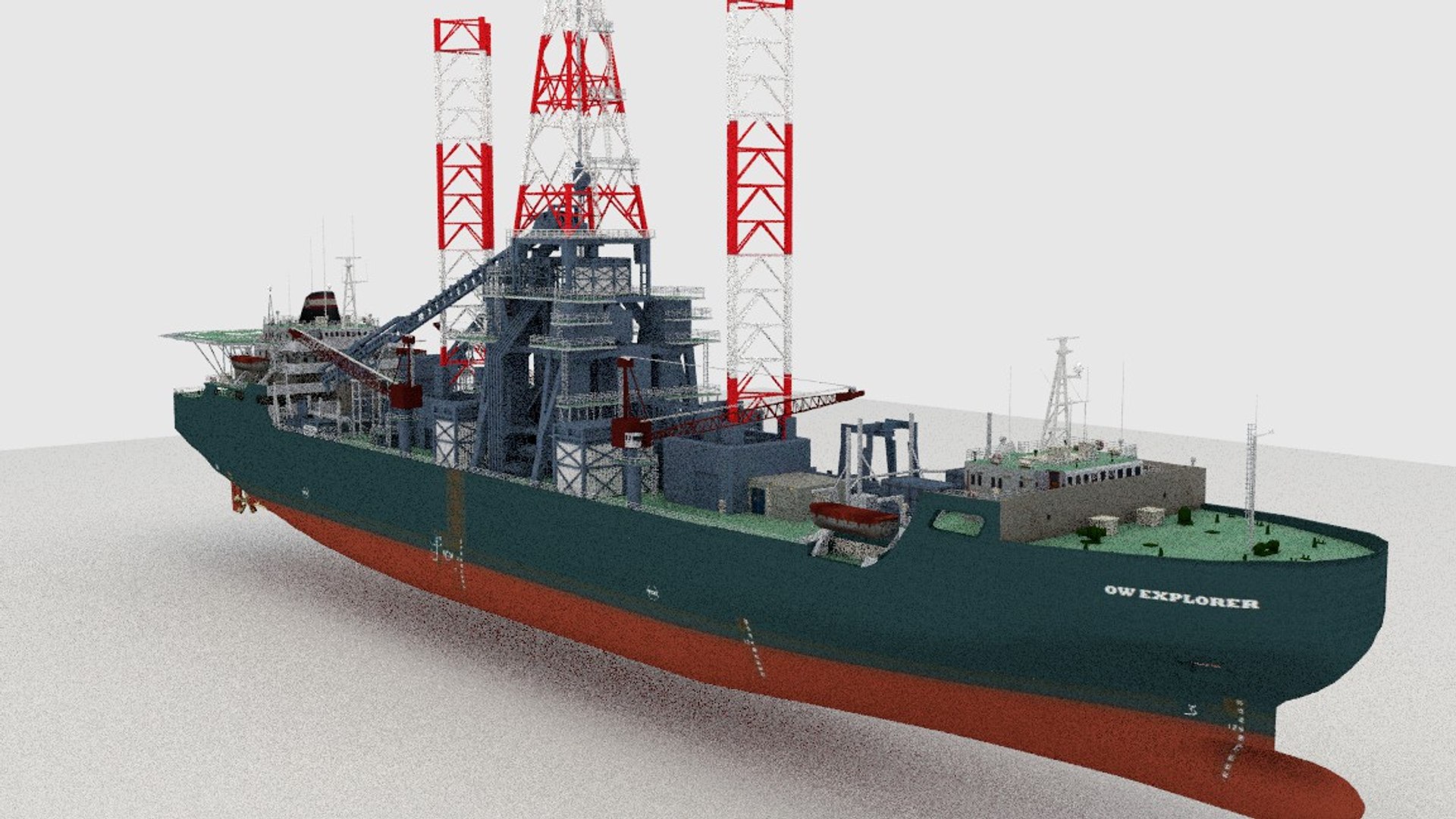 Drillship Drill Ship 3d Model