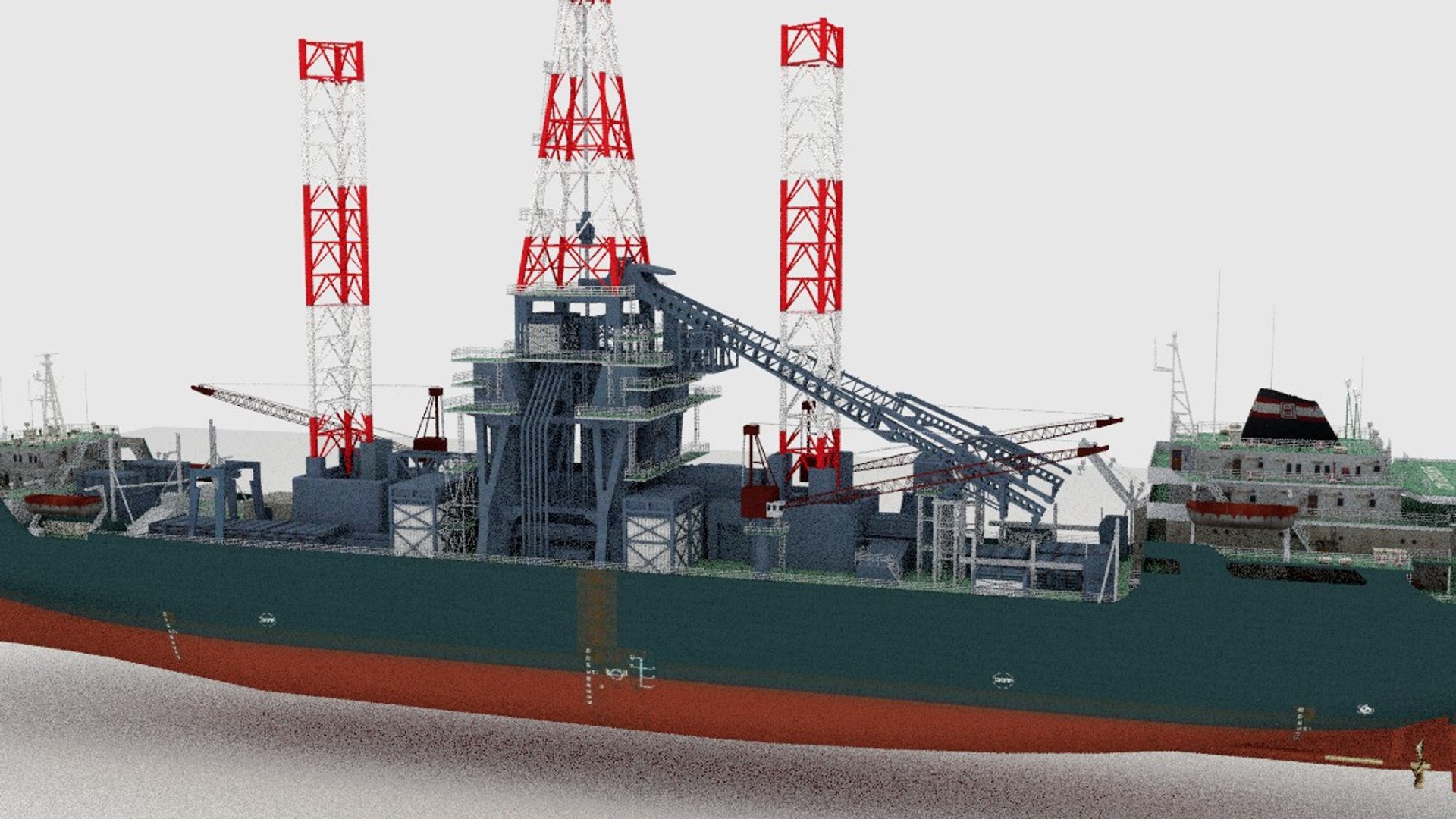 Drillship Drill Ship 3d Model