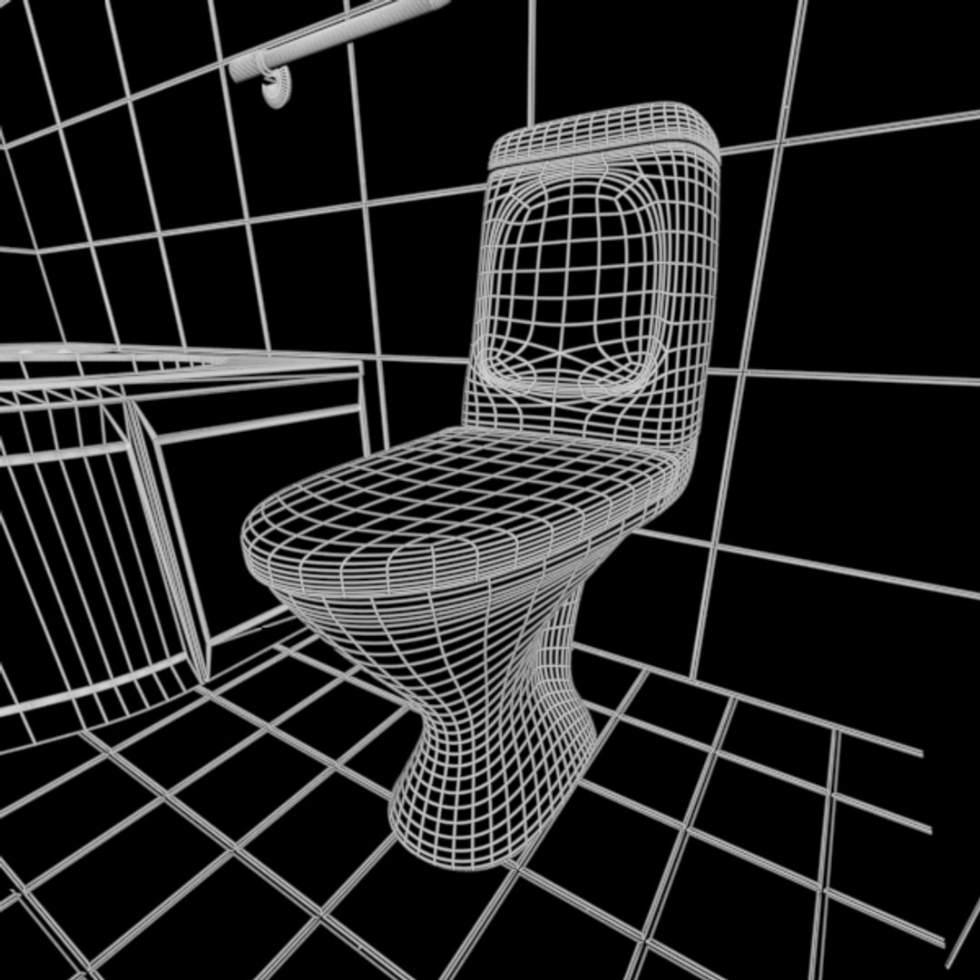 3d Bathroom Scene Model