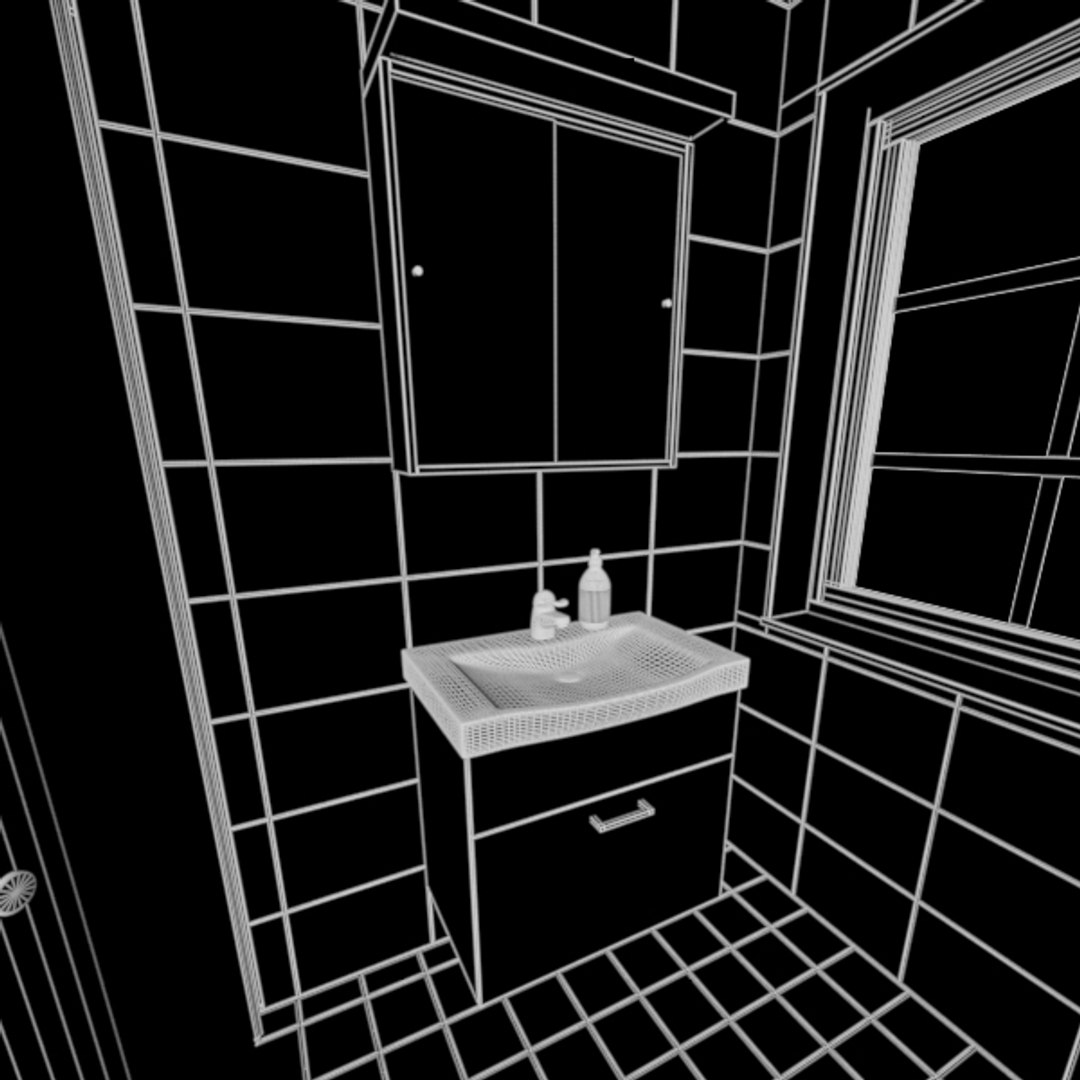 3d Bathroom Scene Model