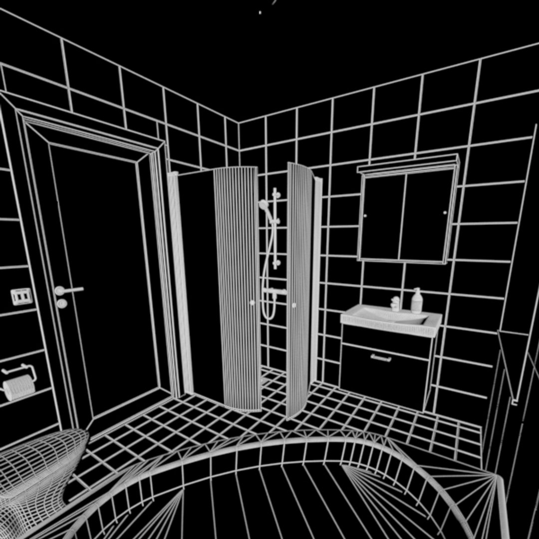 3d Bathroom Scene Model
