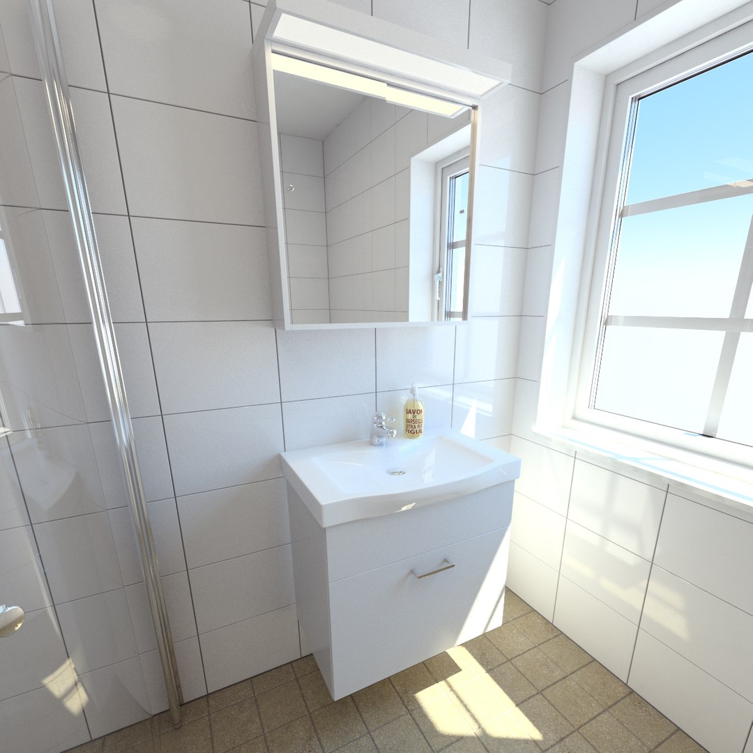 3d Bathroom Scene Model