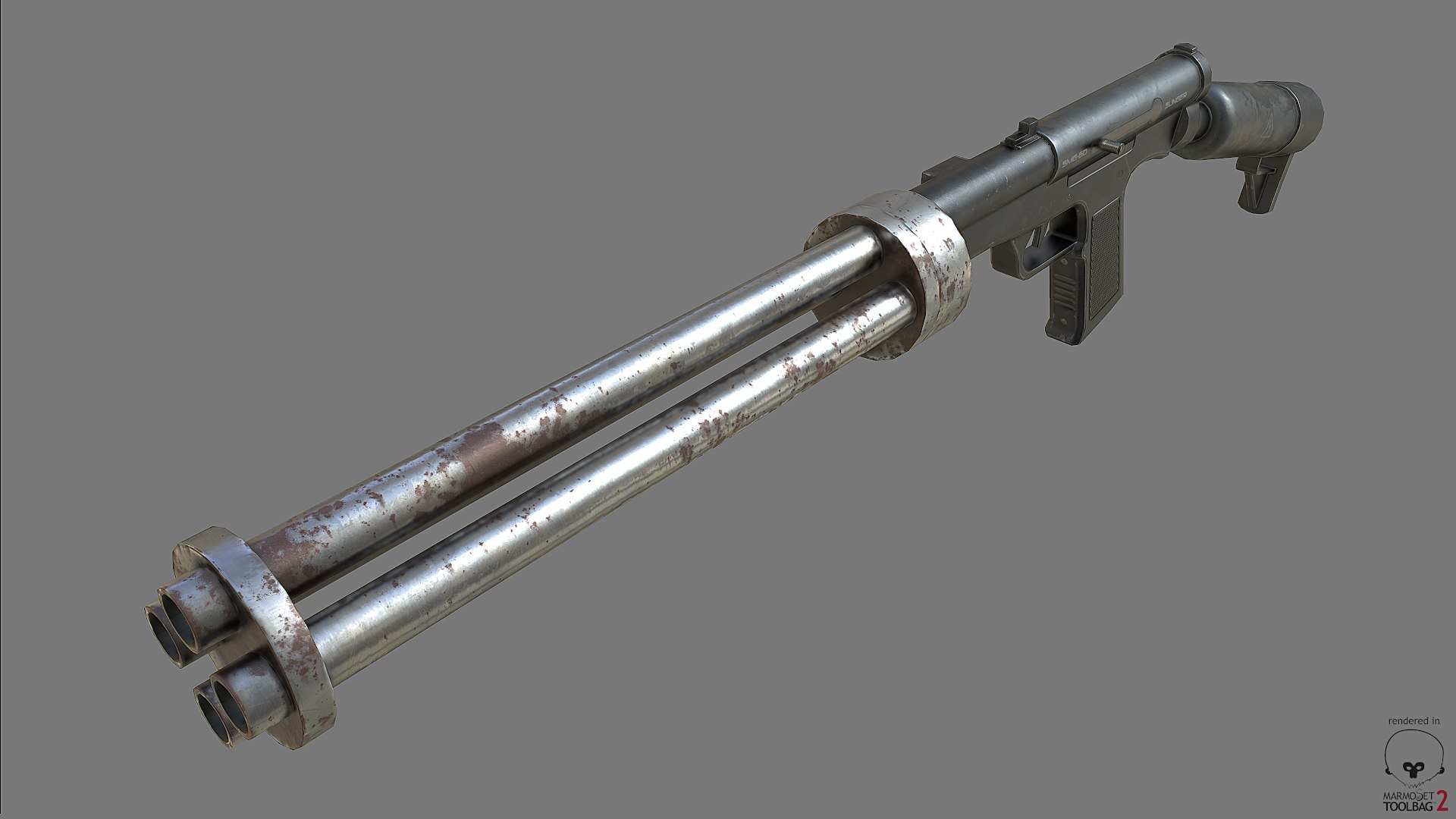 Free Fbx Model Smg-60 Minigun Pbr