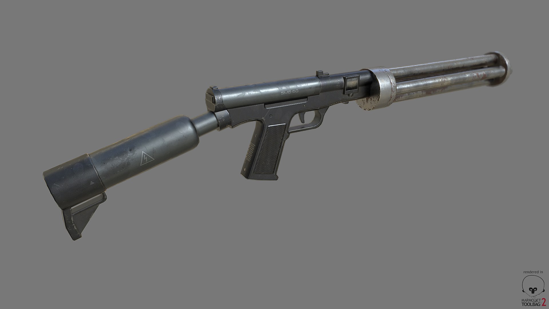 Free Fbx Model Smg-60 Minigun Pbr