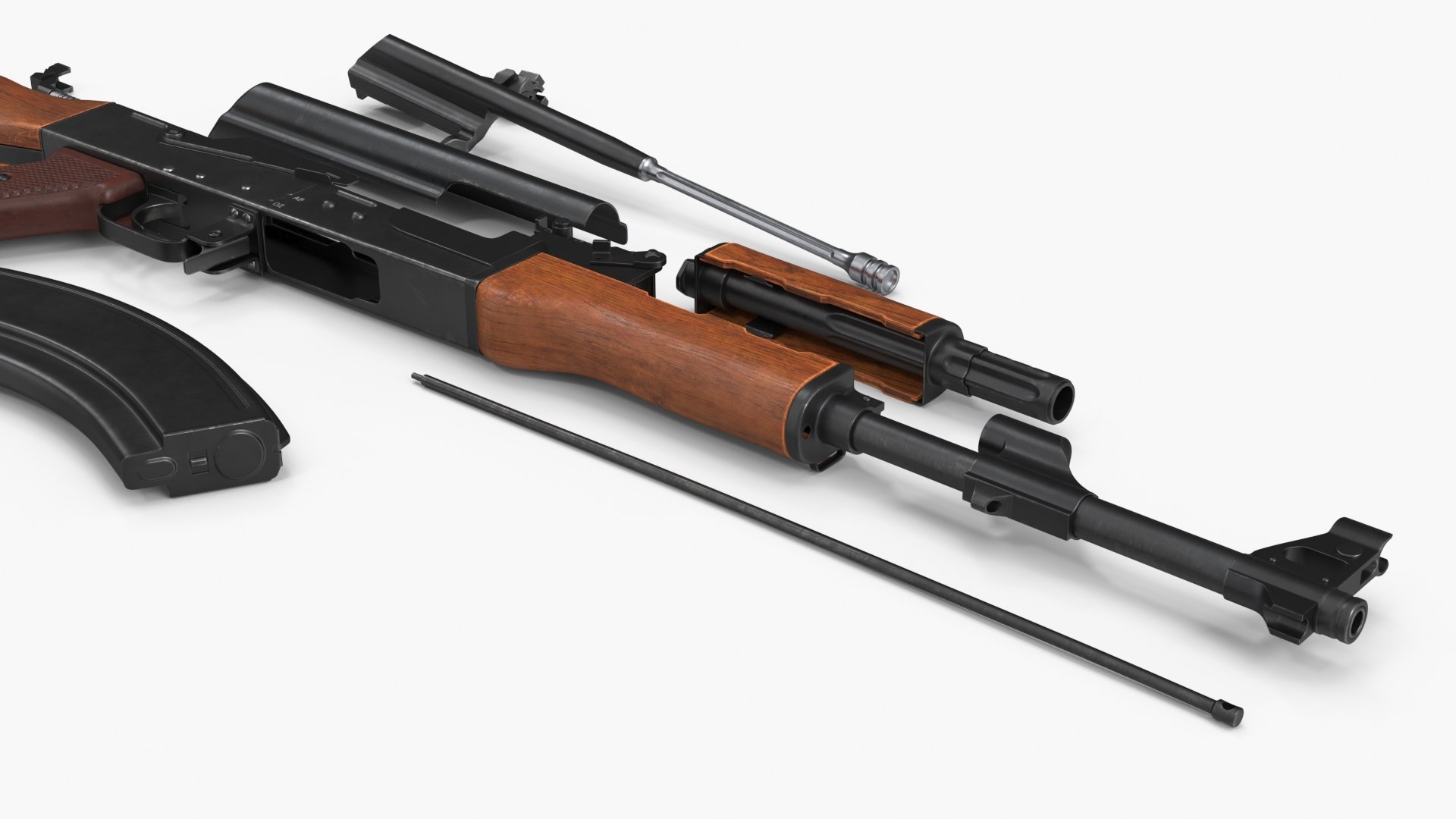 AK 47 Disassembled 3D Model - TurboSquid 2389317