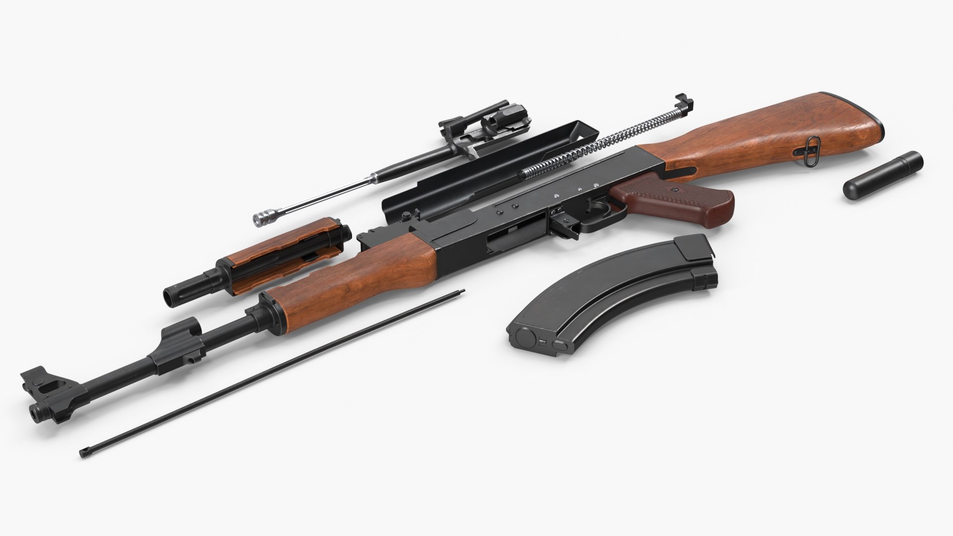 AK 47 Disassembled 3D Model - TurboSquid 2389317