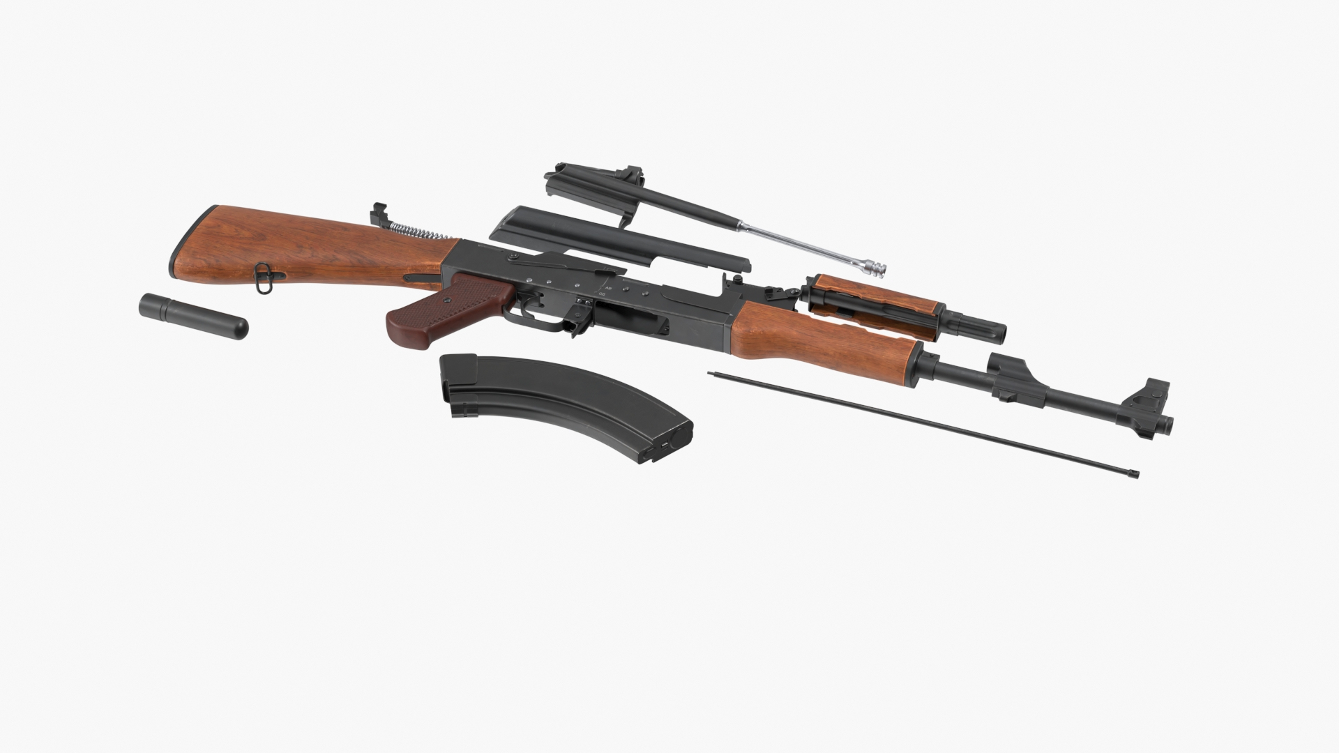 AK 47 Disassembled 3D Model - TurboSquid 2389317