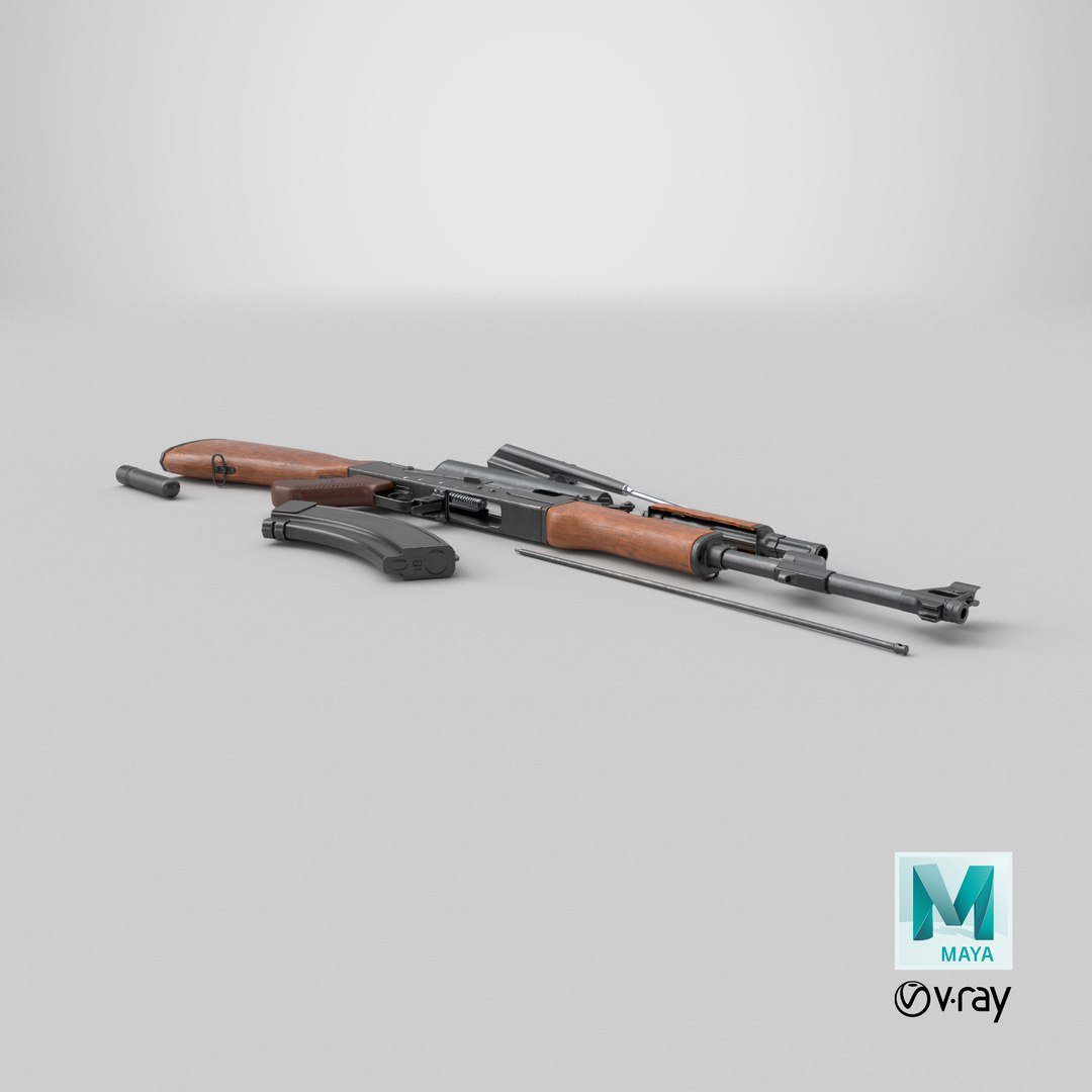 AK 47 Disassembled 3D Model - TurboSquid 2389317