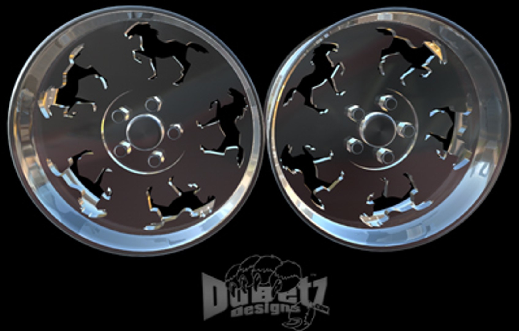 3d Wheels Mustang Center Model