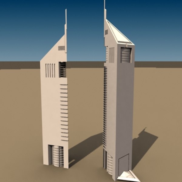 set buildings dubai 3d model