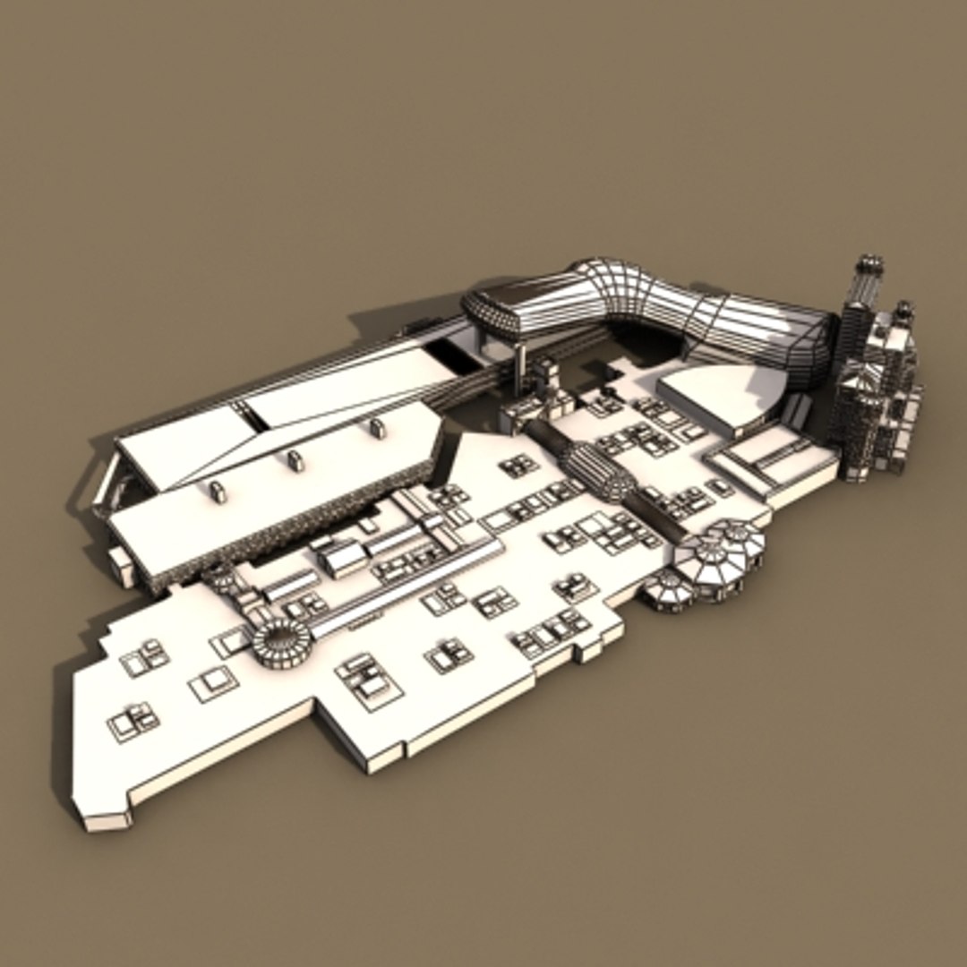 Set Buildings Dubai 3d Model