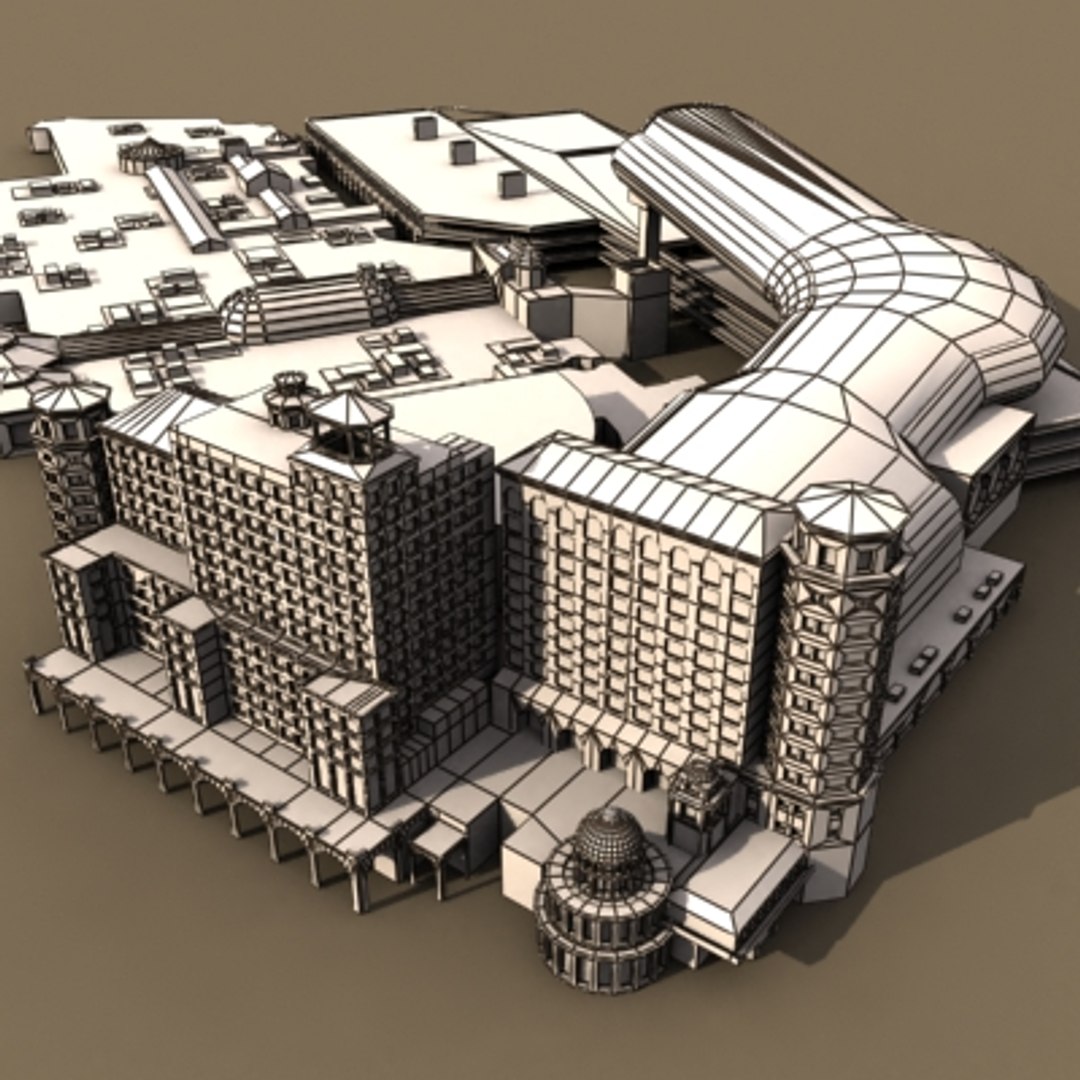 Set Buildings Dubai 3d Model