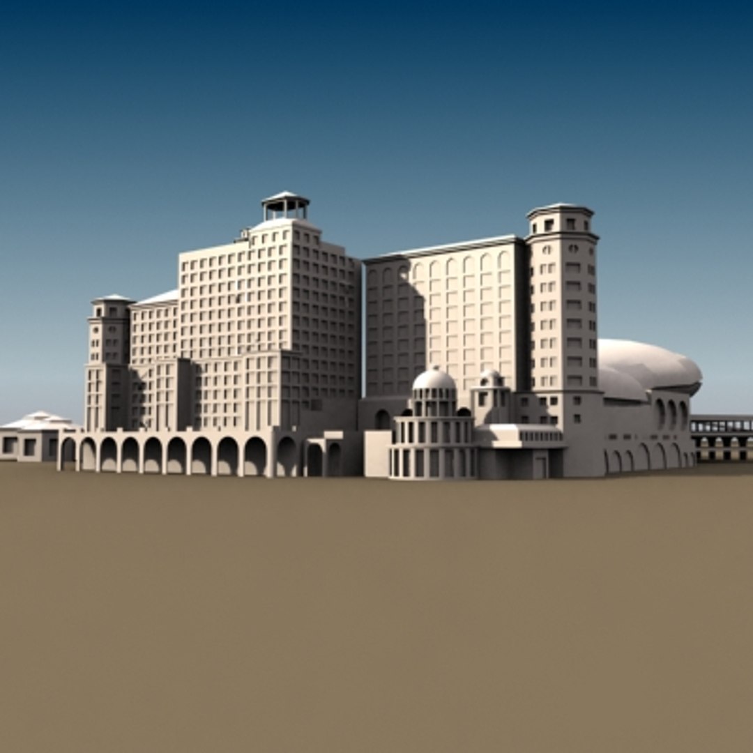 Set Buildings Dubai 3d Model