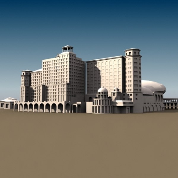 set buildings dubai 3d model