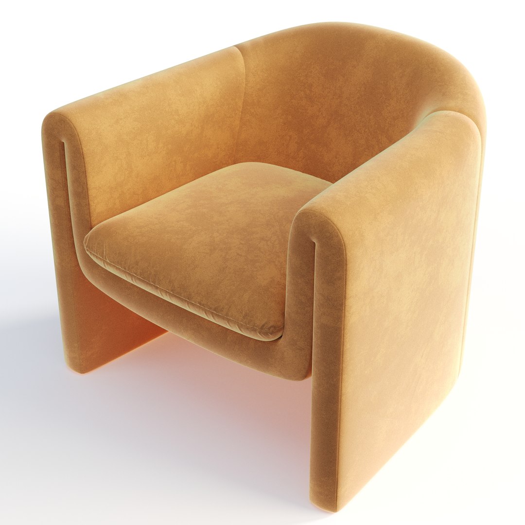 3D Model Pollman Upholstered Barrel Chair - TurboSquid 2038087