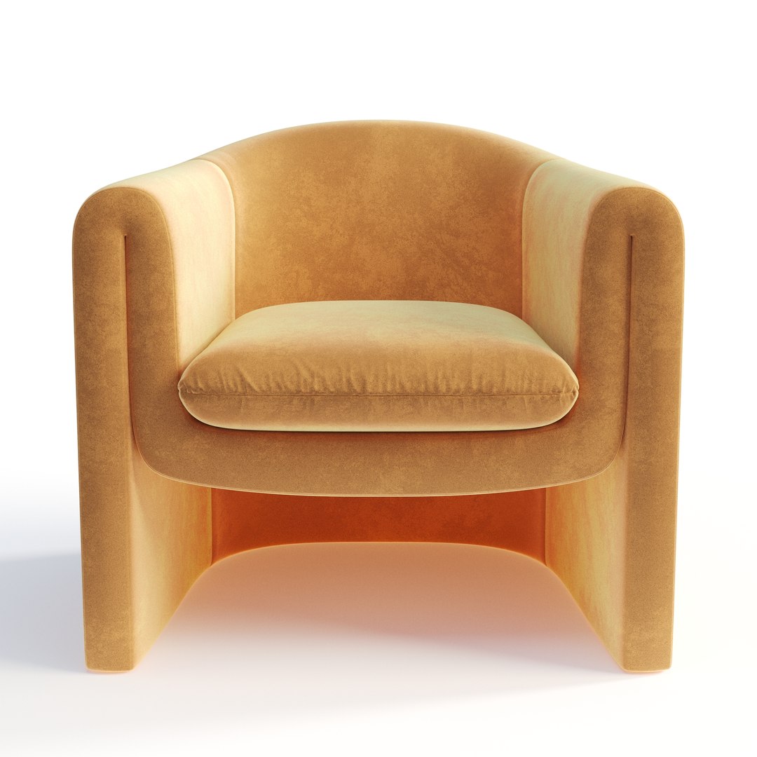 3D Model Pollman Upholstered Barrel Chair - TurboSquid 2038087