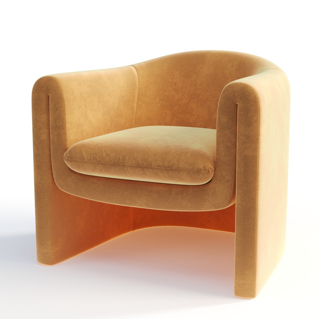3D Model Pollman Upholstered Barrel Chair - TurboSquid 2038087