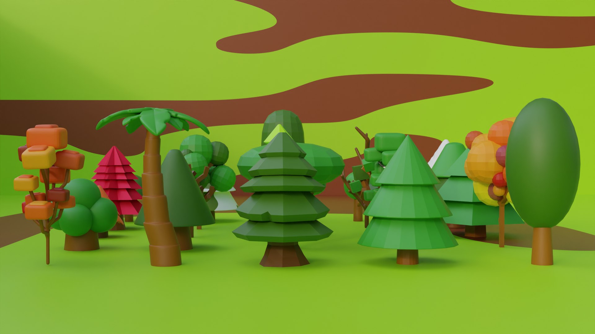 3D Model Low Poly Tree Pack - TurboSquid 2169348