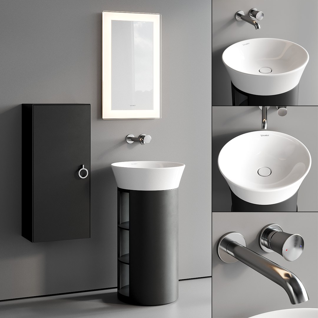 Duravit White Tulip Vanity Unit Set 4 3D - TurboSquid 1865510