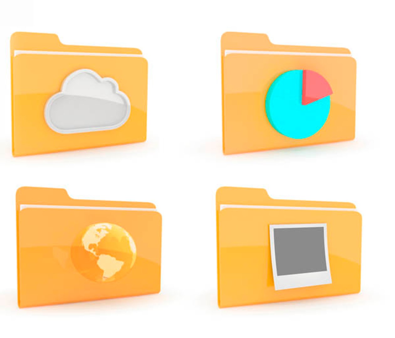 3d Model Of Folders Icons
