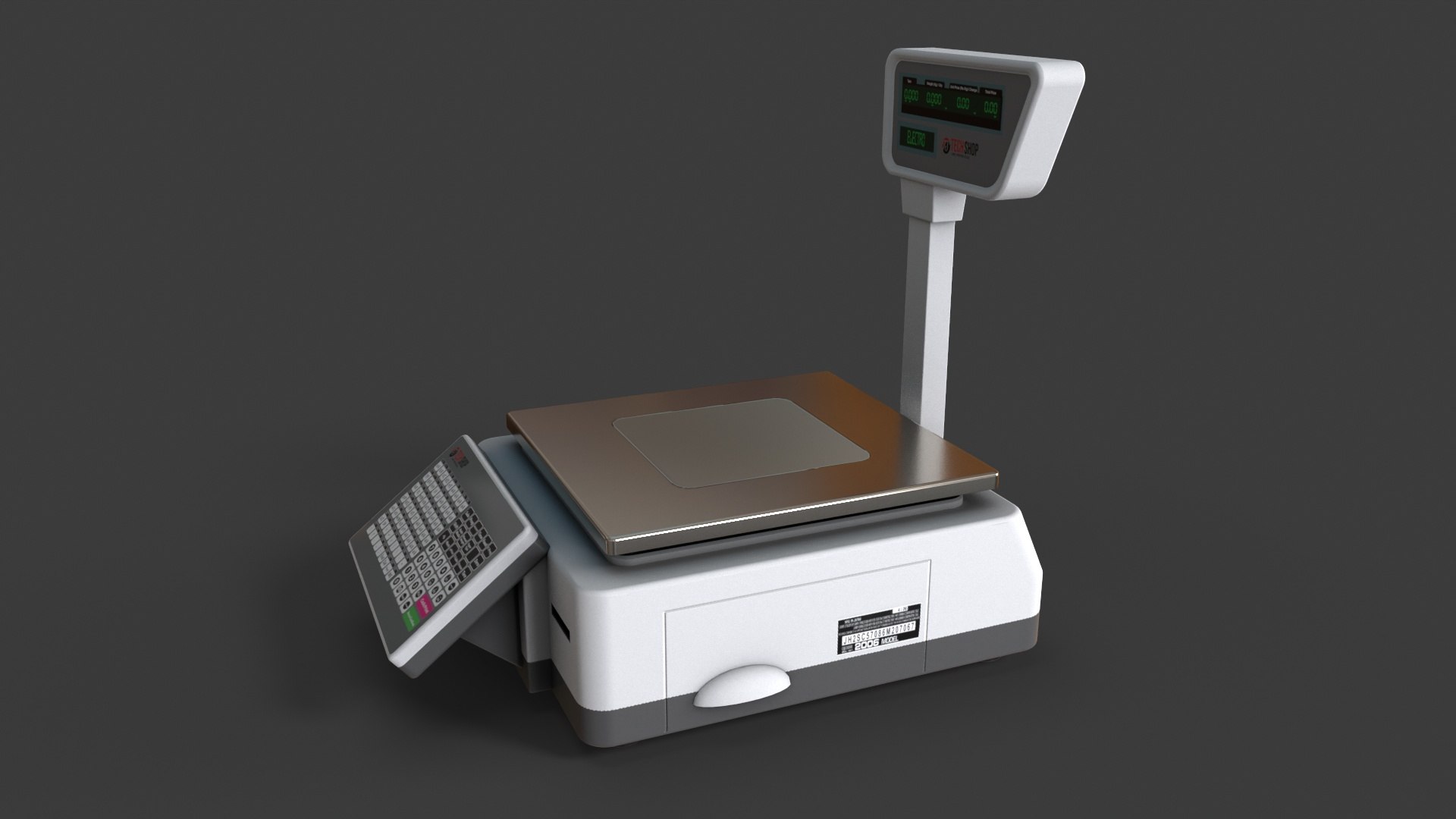 Label Printing Supermarket Weighing Scale 3D Model - TurboSquid 2097817