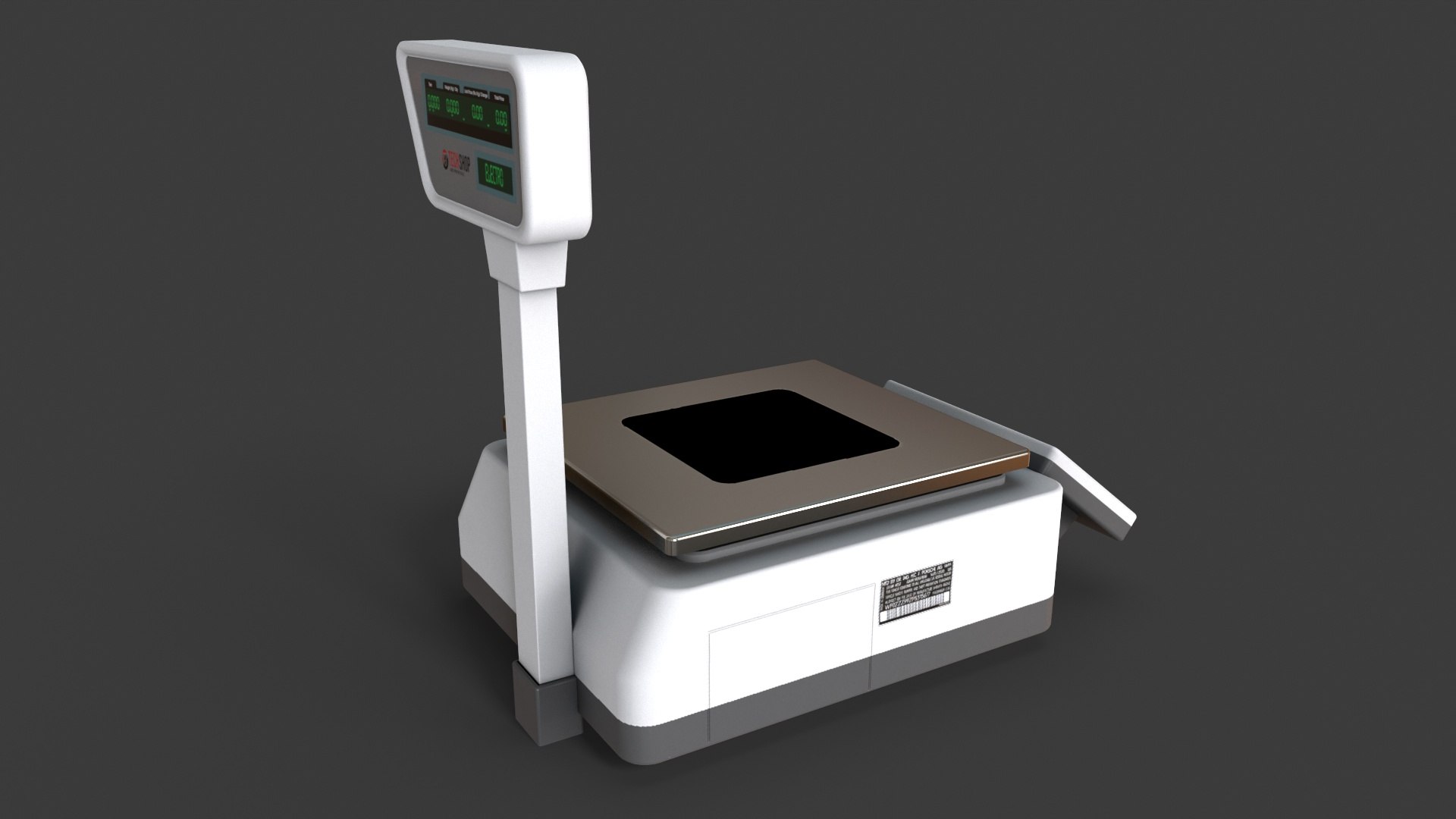 Label Printing Supermarket Weighing Scale 3D Model - TurboSquid 2097817