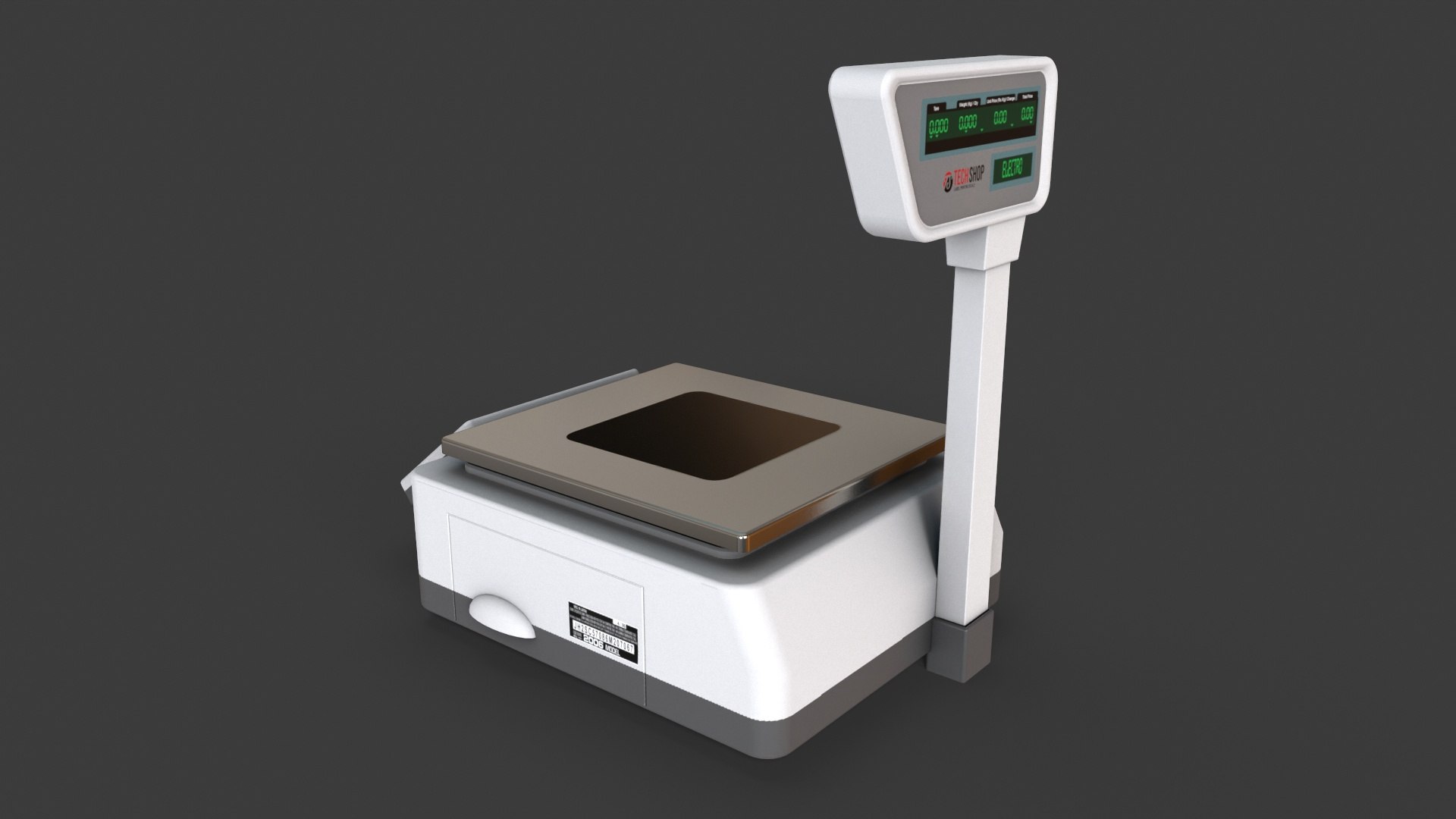 Label Printing Supermarket Weighing Scale 3D model - TurboSquid 2097817