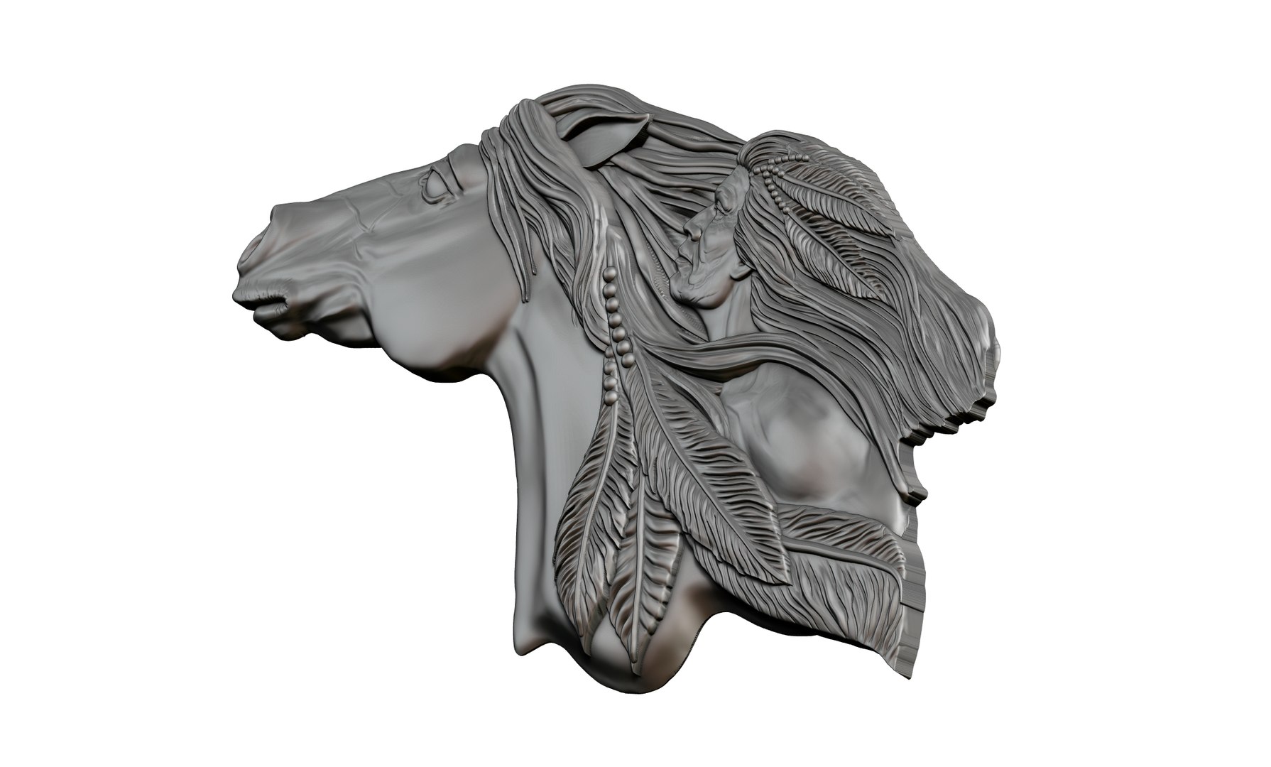 3D Model American Indian With A Horse For 3D Printing - TurboSquid 2283499