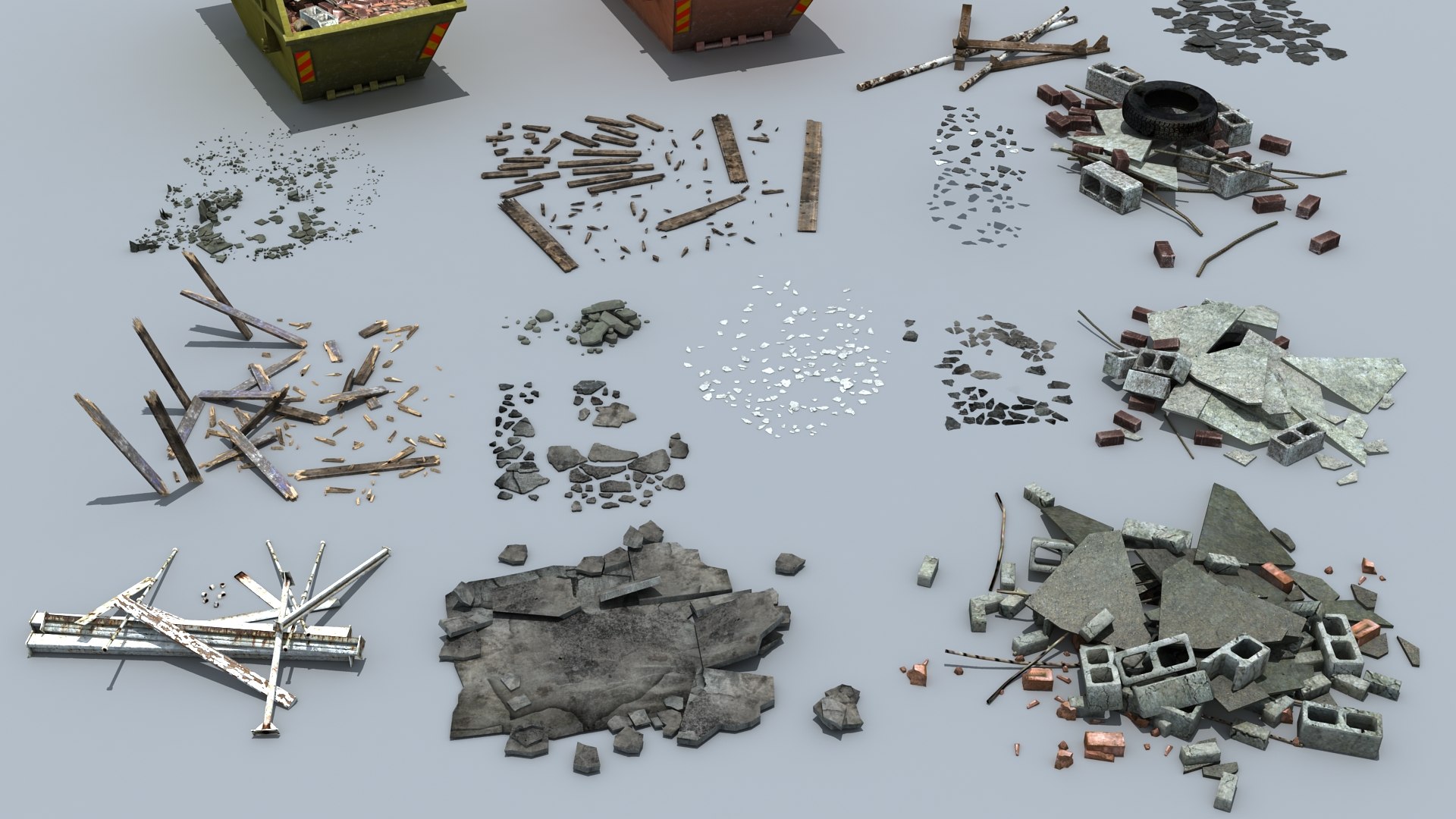 Rubble Debris Construction 3d Model