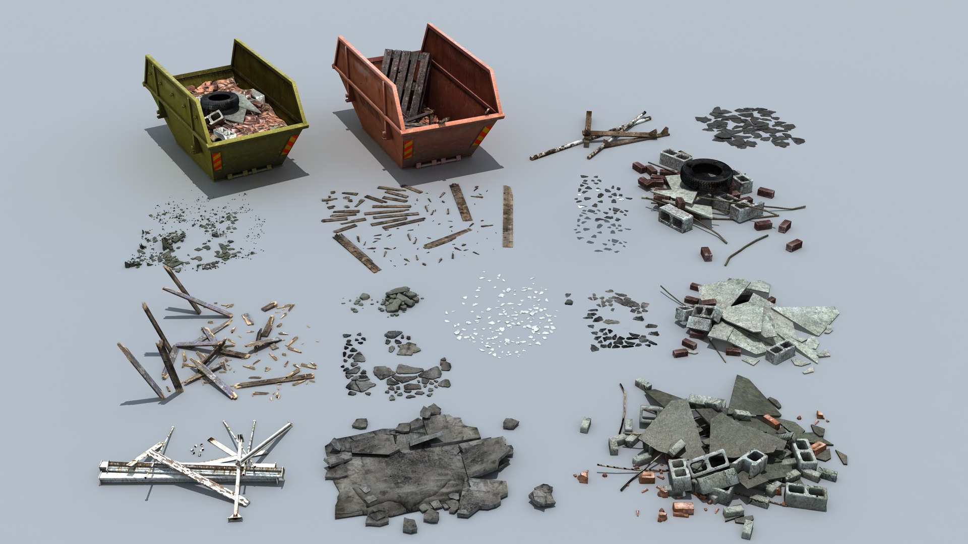 Rubble Debris Construction 3d Model