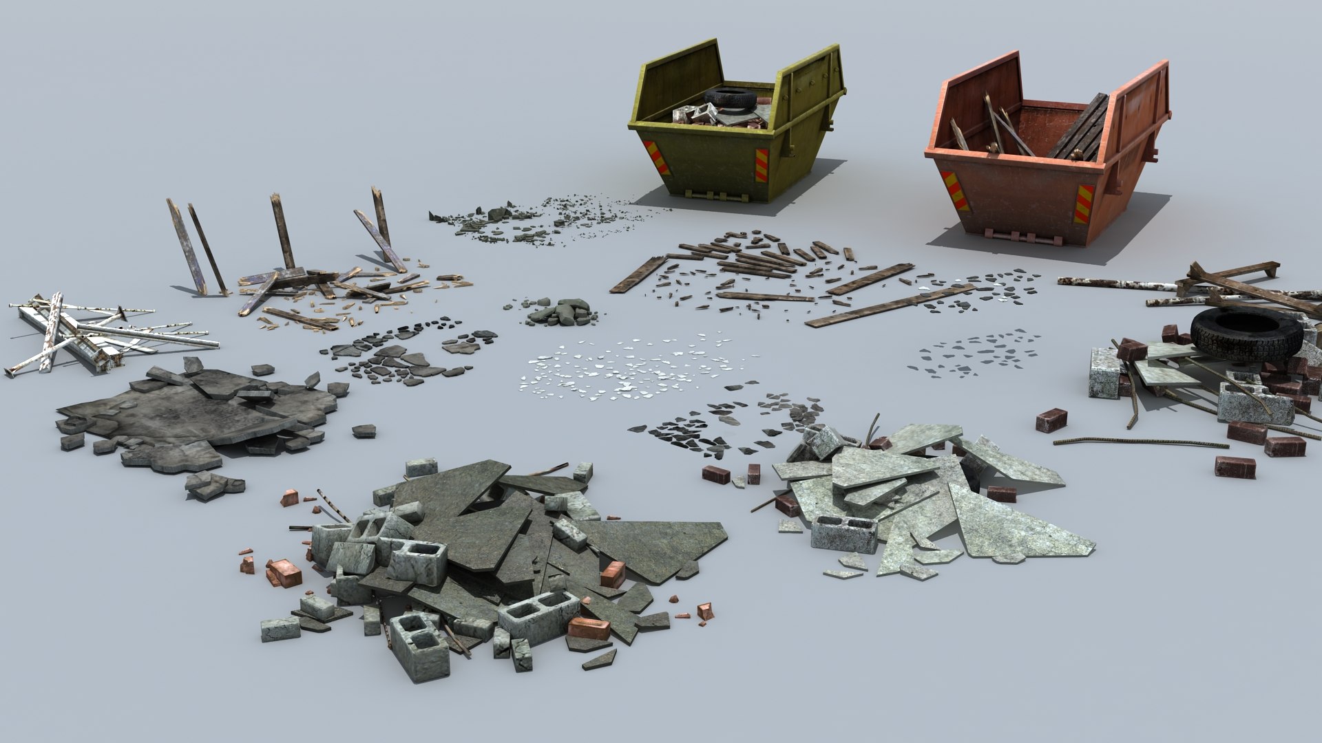 Rubble Debris Construction 3d Model