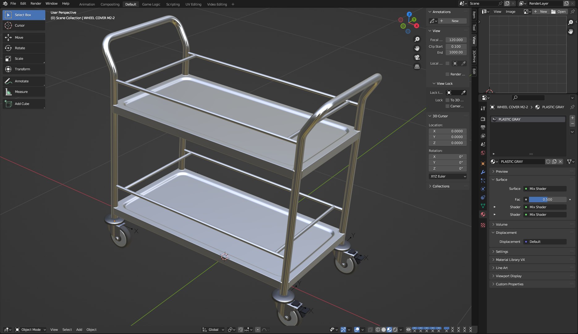 Food Serving Cart-Model 02 3D Model - TurboSquid 2292893