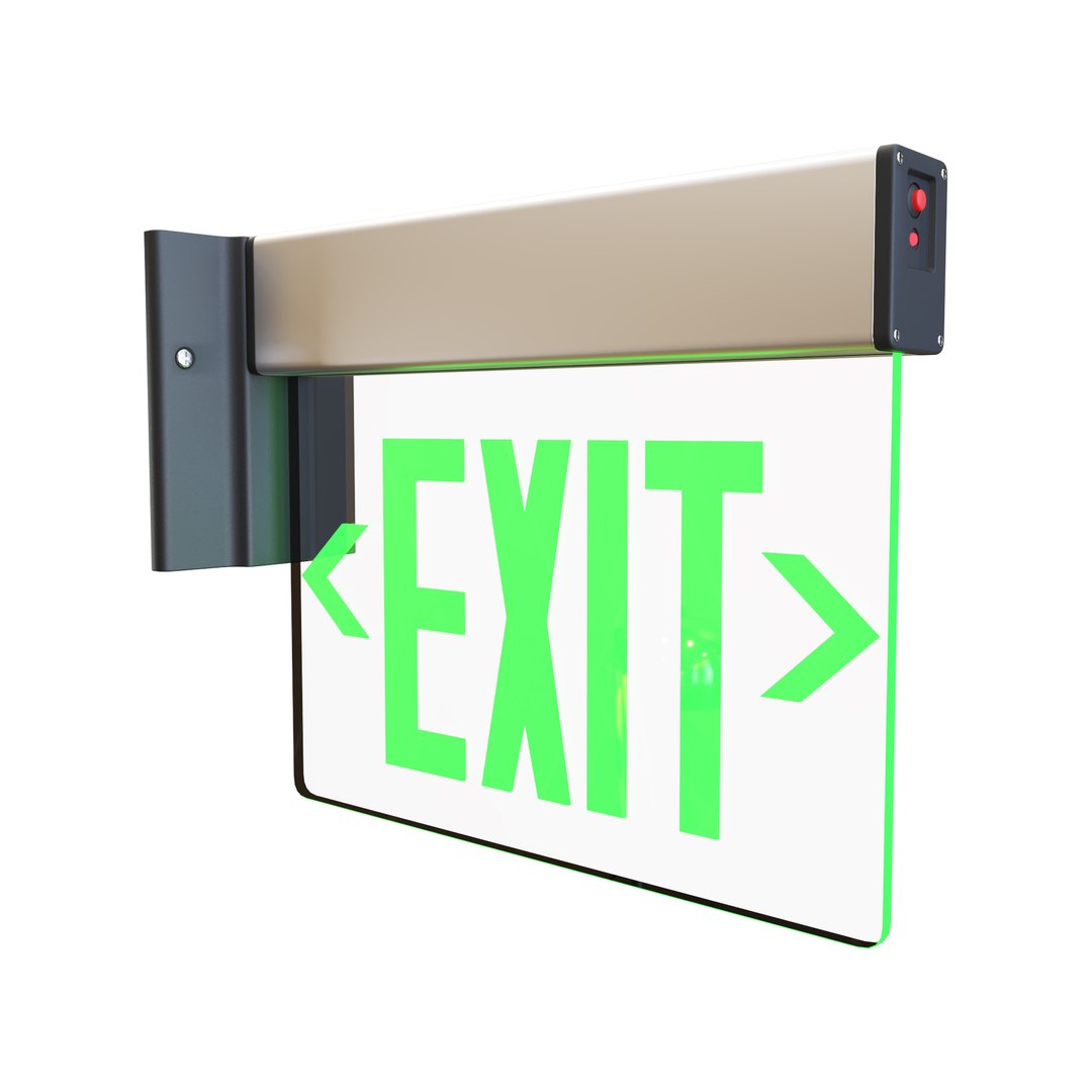 3D Model Led Exit Sign Architecturally - TurboSquid 1645169