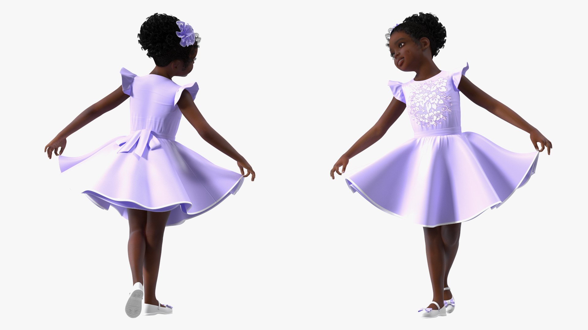 3D Dancing Girl Child In Dress - TurboSquid 2089559