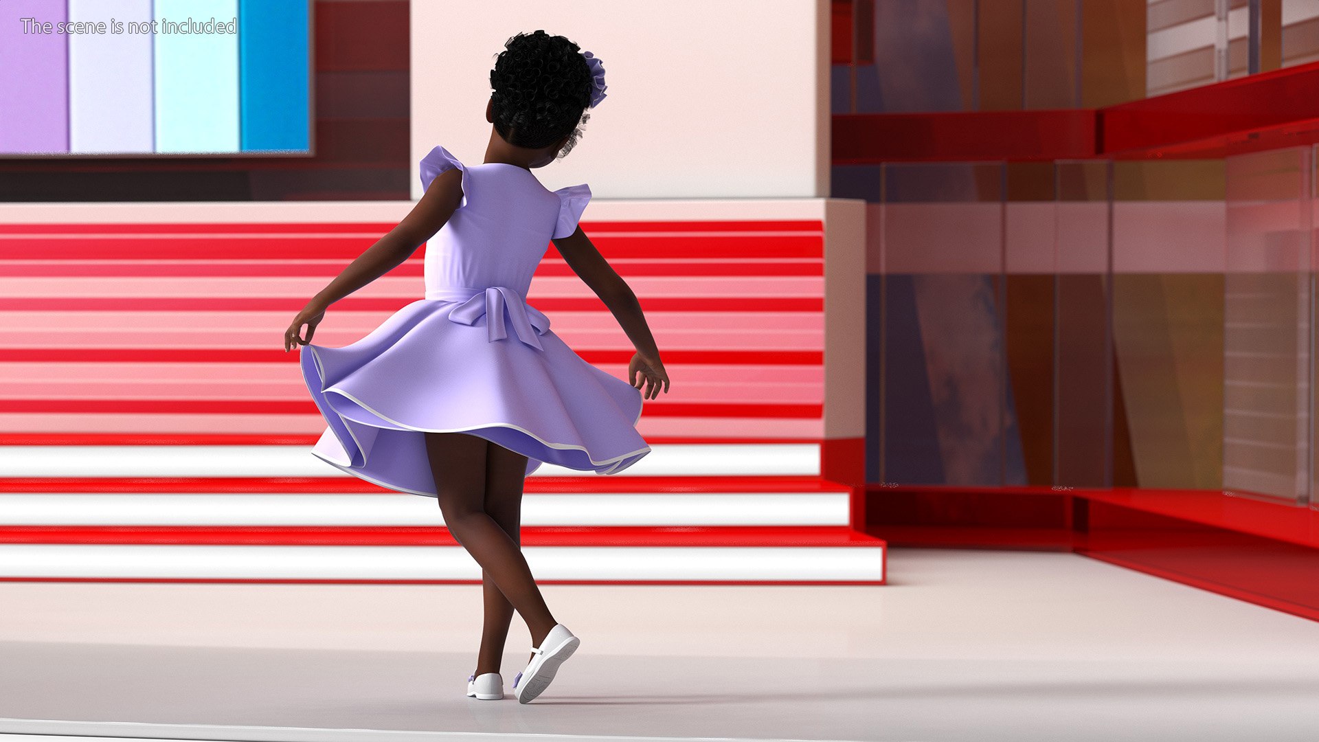 3D Dancing Girl Child In Dress - TurboSquid 2089559