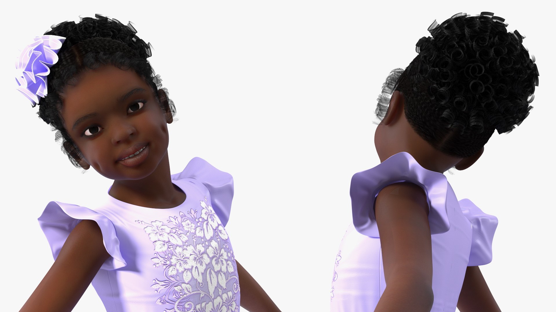 3D Dancing Girl Child In Dress - TurboSquid 2089559