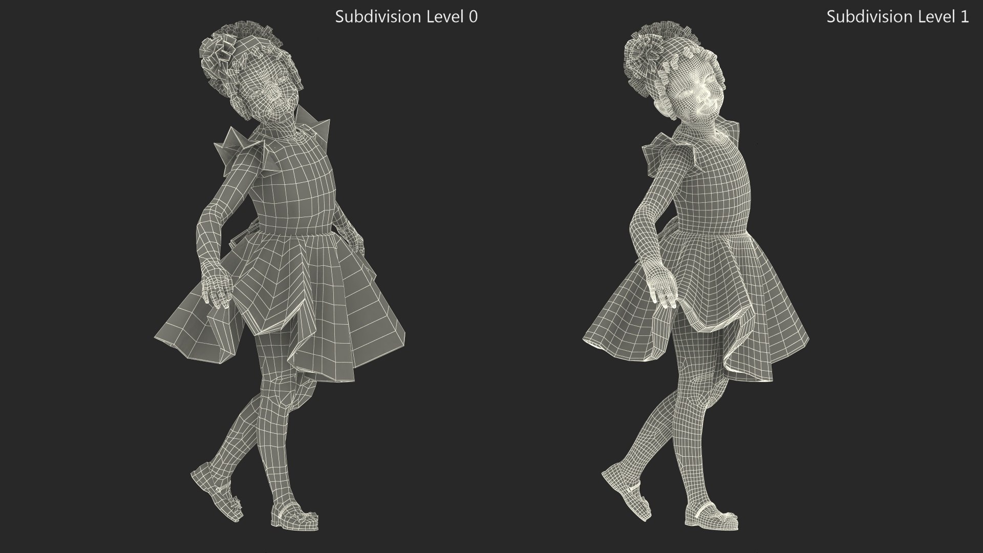 3D Dancing Girl Child In Dress - TurboSquid 2089559