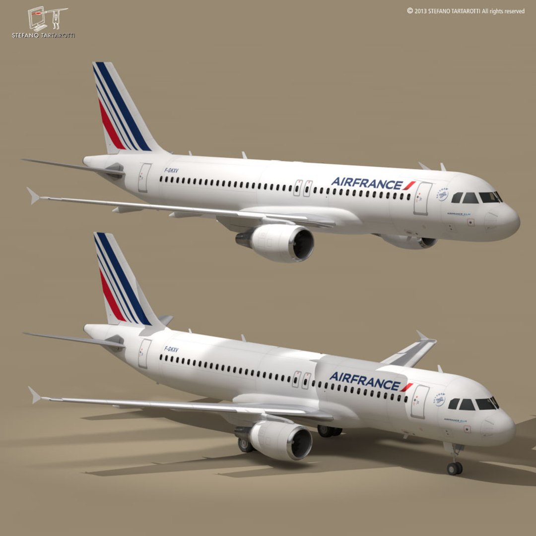 3d Model A320-200 Air France Airbus A320