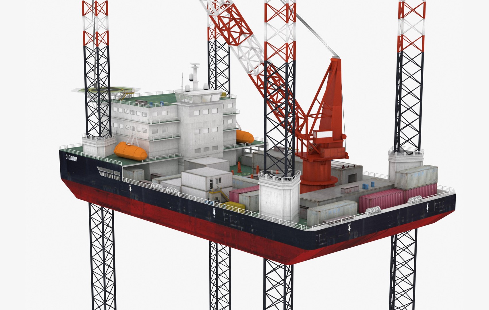 3D Wind Turbine Offshore Construction - TurboSquid 2053248