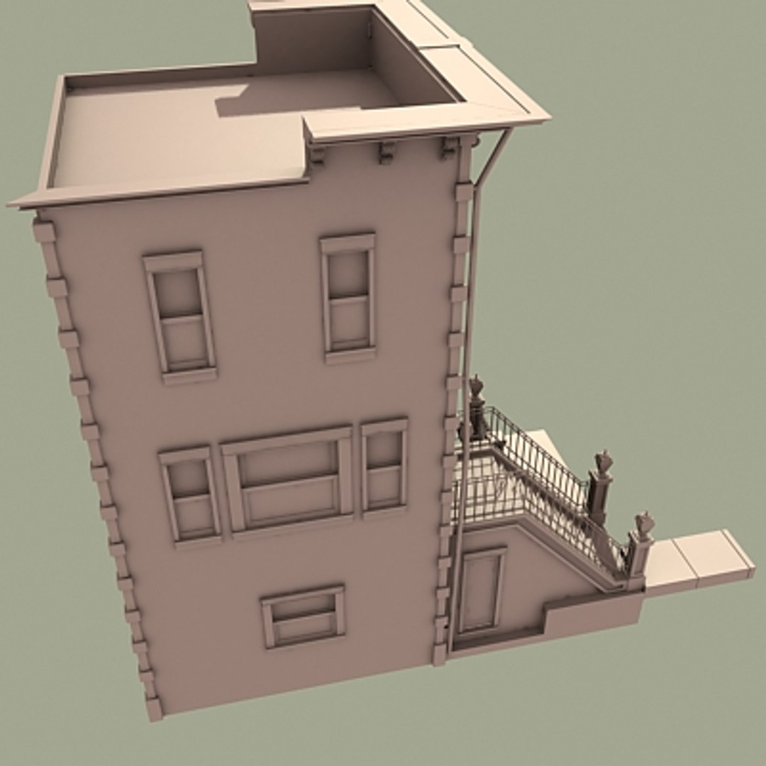 Brownstone House 3d Model