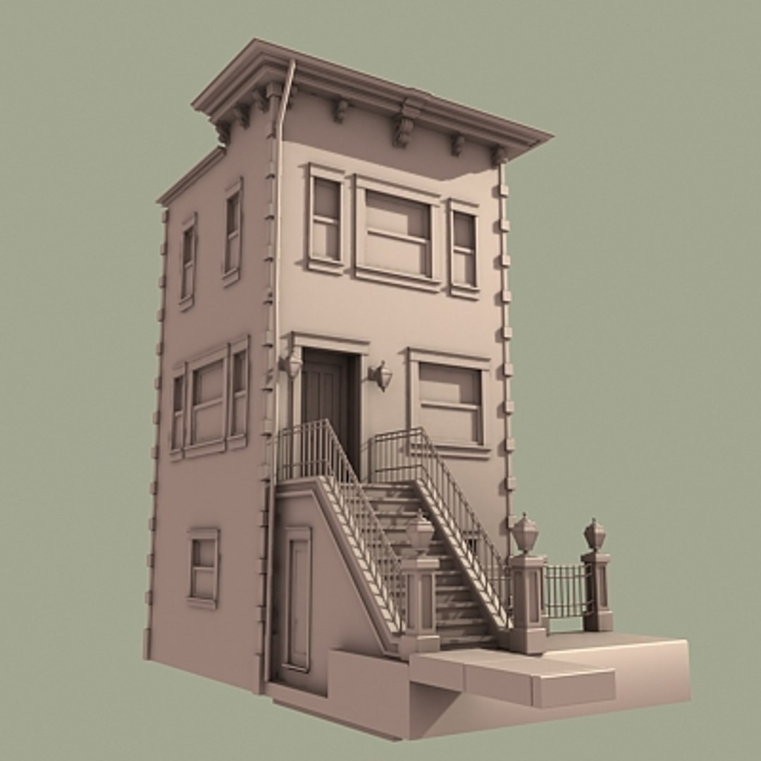 Brownstone House 3d Model