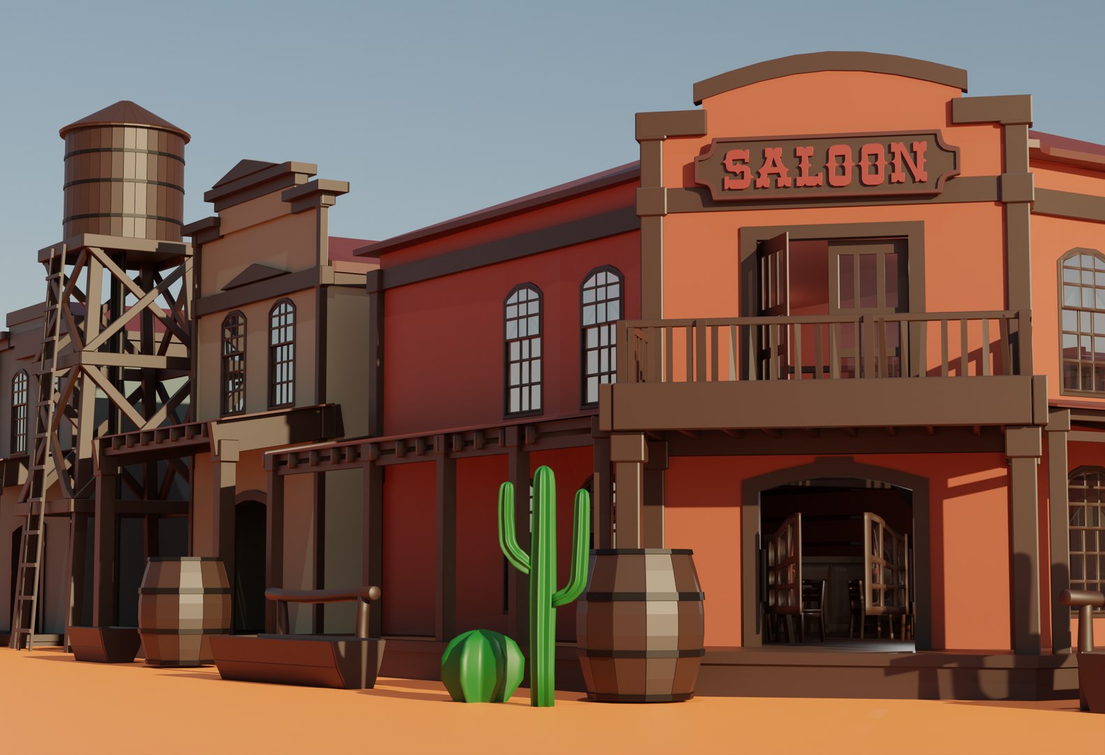 Low Poly Wild West 3D - TurboSquid 2124668